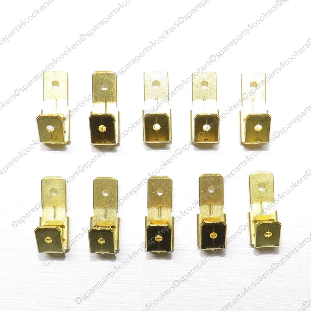 Non-Insulated Spade Terminals Brass 6.3mm Female Piggyback Spade ...